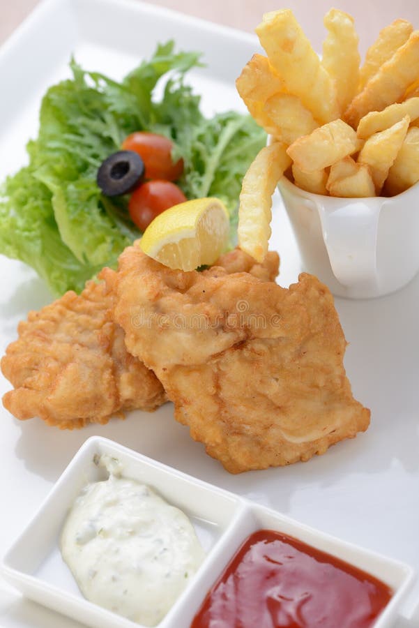 Classic Fish and Chips stock photo. Image of basket, seafood - 67951976