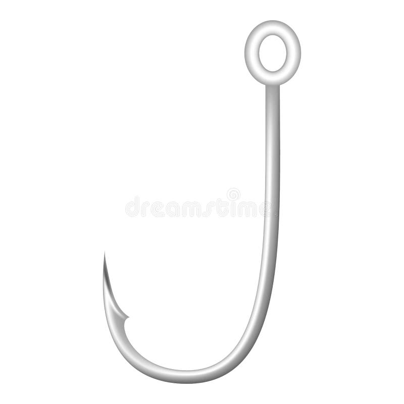 Classic Fish Hook Icon, Realistic Style Stock Vector - Illustration of ...