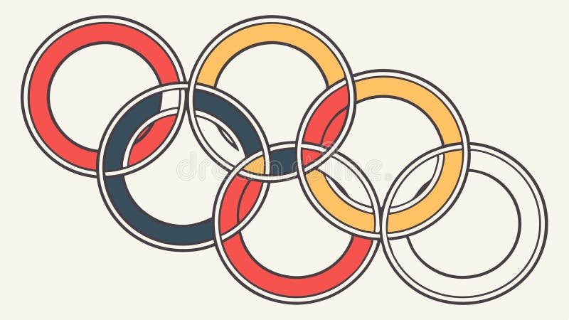 Classic Five Interlocking Rings Global Sports Symbol Vector Graphic ...