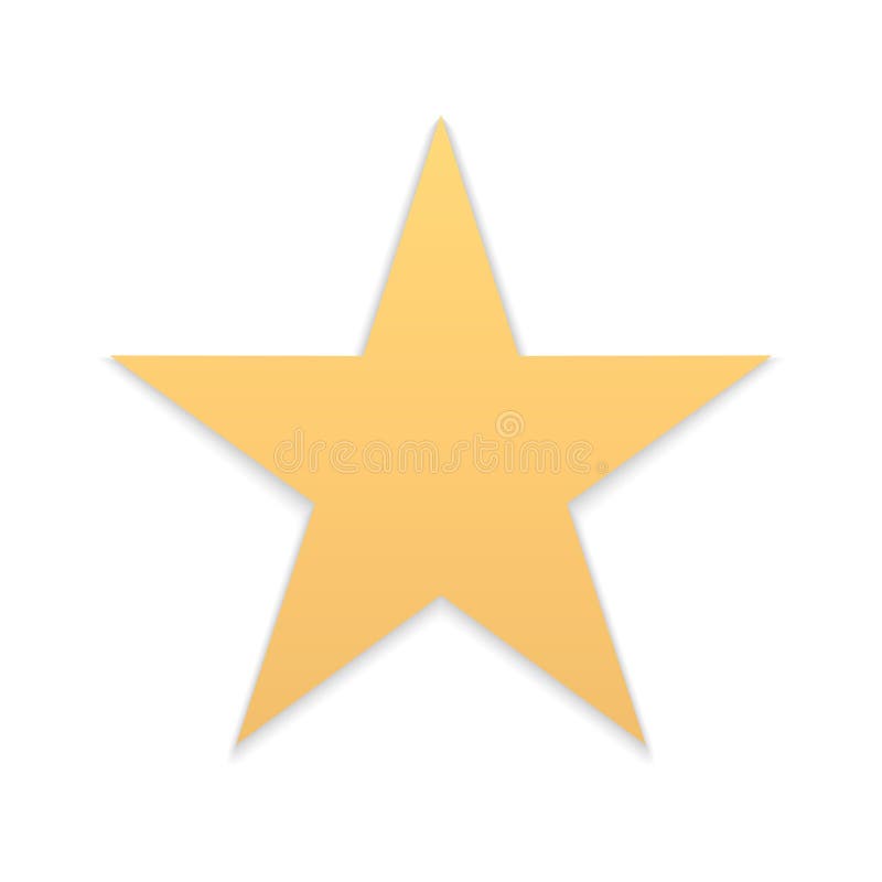 Classic Five Pointed Star with Sharp Angles Symbol of Award Achievement ...