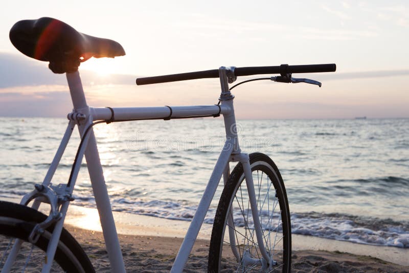 Classic Fixed Gear Bicycle on Sea Background Stock Photo - Image of ...