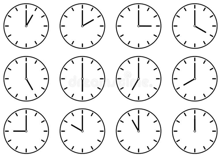 Basic Clock Face Stock Illustrations – 241 Basic Clock Face Stock ...