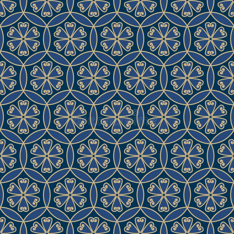 Classic Floral Geometric Seamless Pattern Stock Vector - Illustration ...