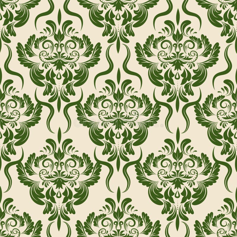 Seamless Wallpaper of Classic Floral Pattern Stock Illustration ...