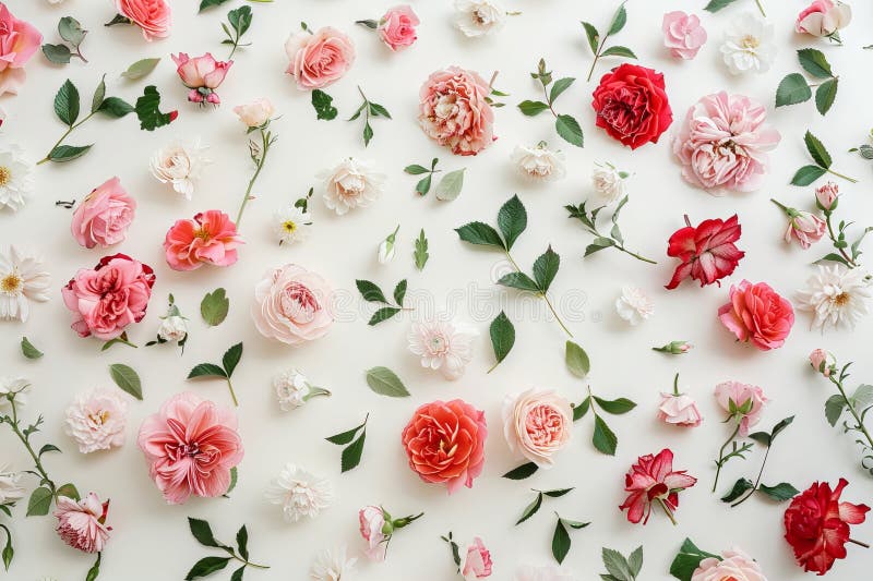 Classic Flower Patterns Against a Clean White Canvas Stock Illustration ...