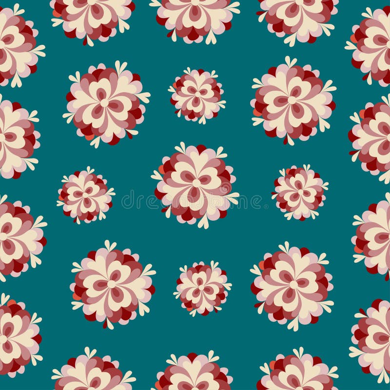 Classic Flowers Pattern Illustration Stock Illustration - Illustration ...