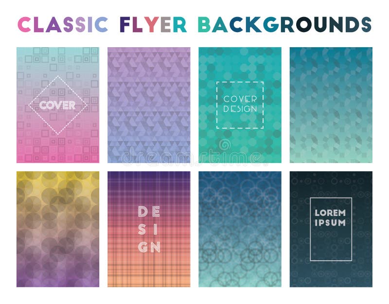 Classic Flyer Backgrounds. stock vector. Illustration of geometric ...