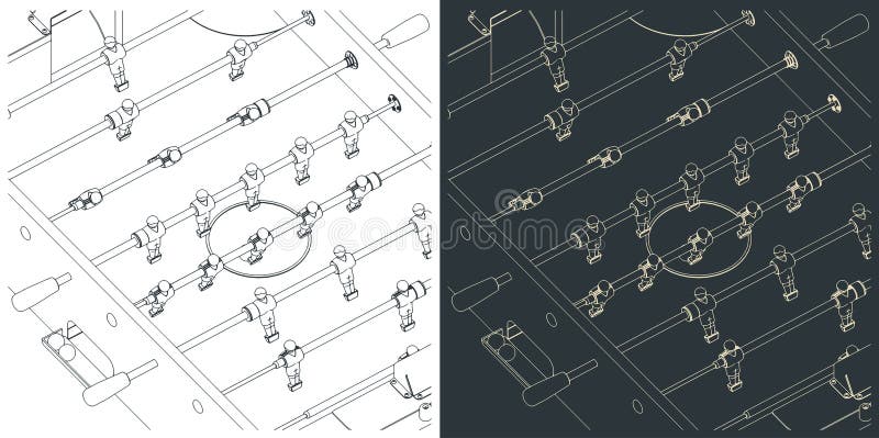 Classic Foosball Table Close-up Stock Vector - Illustration of ...