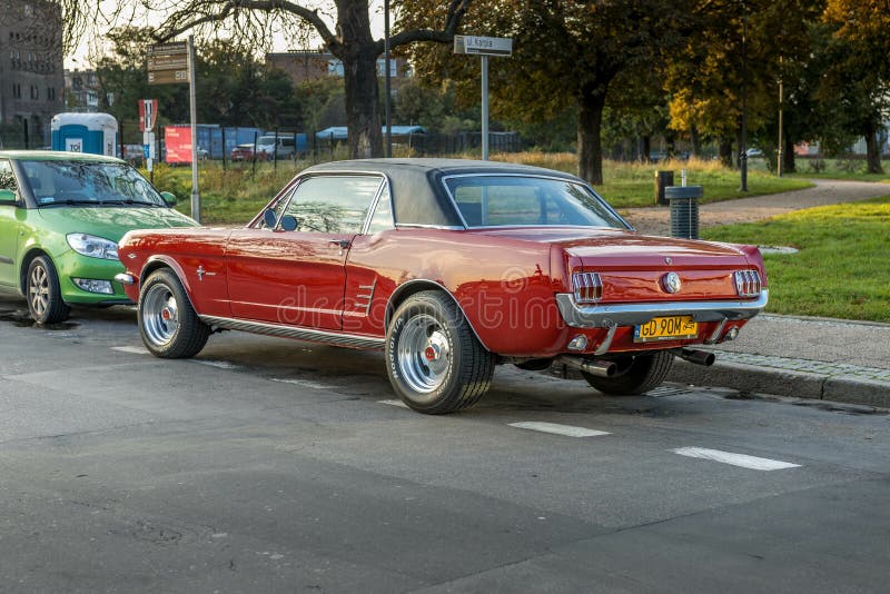 Classic Ford Mustang Parked Outside in Gdansk, Poland Editorial Stock ...