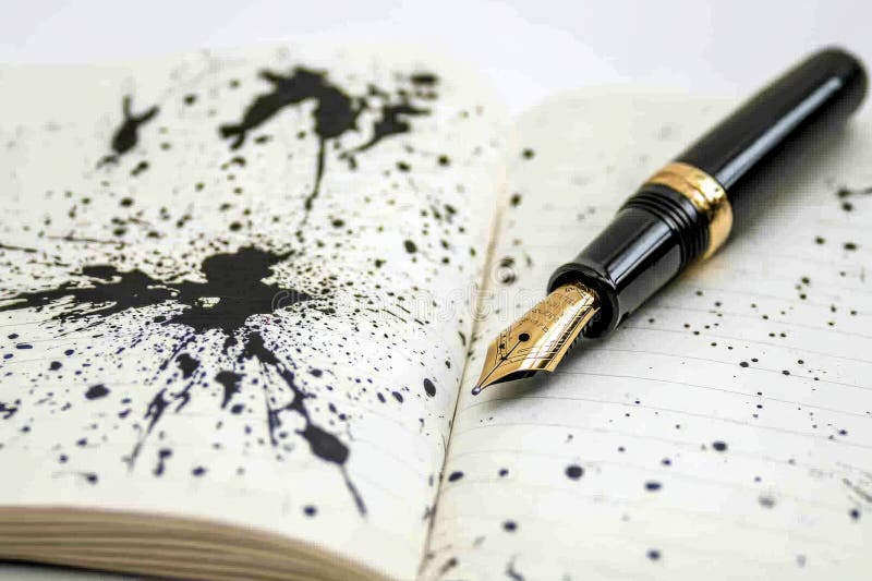 Classic Fountain Pen and Notebook Stock Illustration - Illustration of ...
