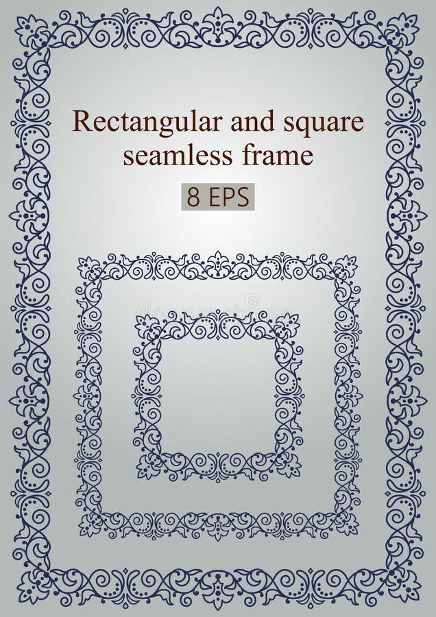 The Classic Frame is Rectangular and Square in Shape. Vector Seamless ...