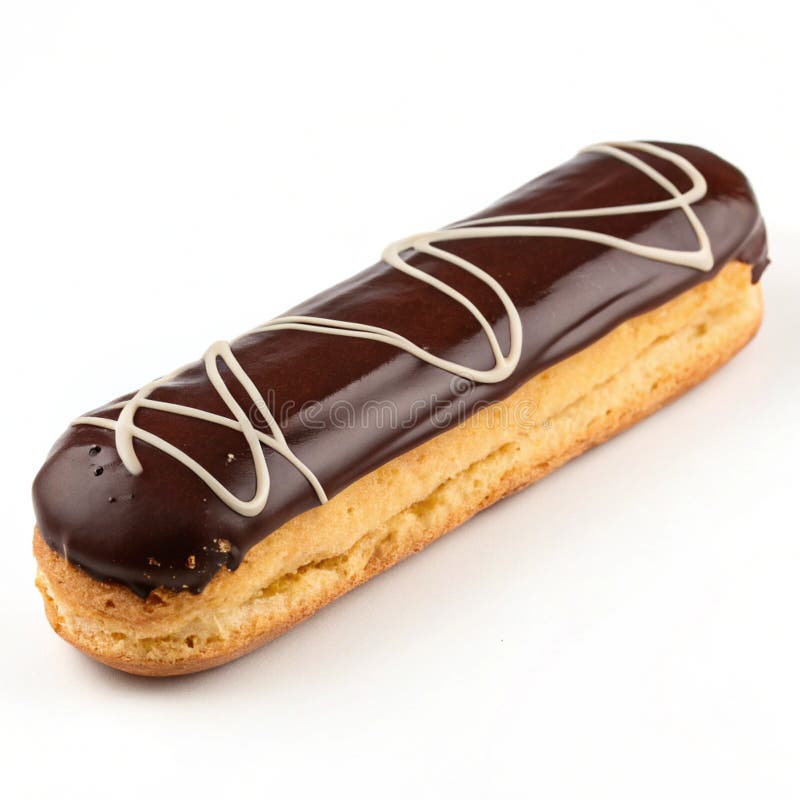 French Eclair Pastry Isolated on White Background Stock Illustration ...
