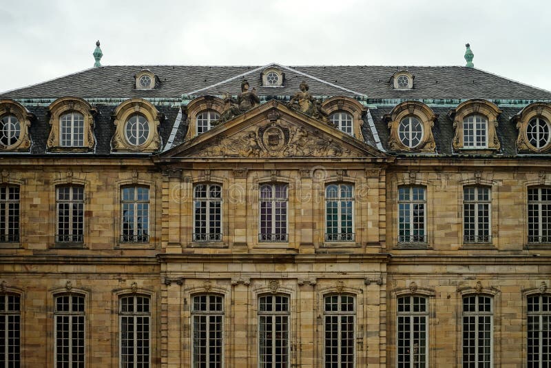 Classic French Palace View on Sunset Stock Photo - Image of france ...