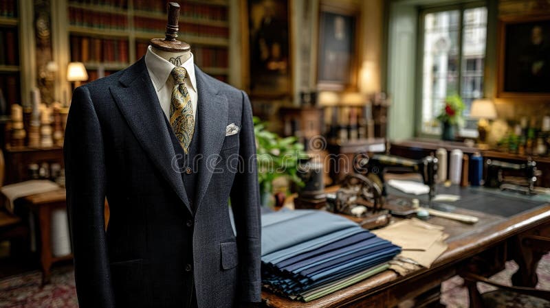 Classic French Tailoring Atelier Close Up View Stock Illustration ...