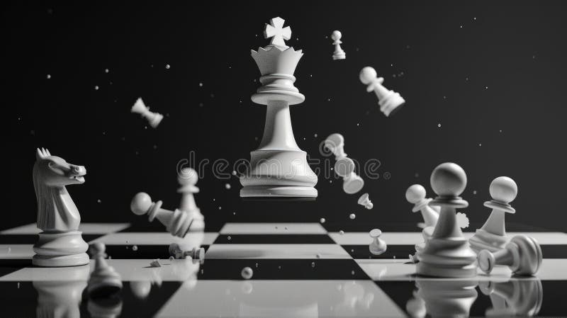 A Classic Game of Chess Played on a Board with Pieces in a Simple ...