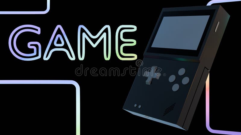 A Classic Game Console Reimagined in a Dazzling Neon Rainbow Stock ...