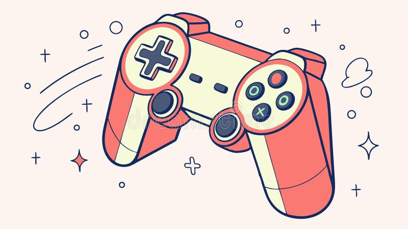 Game Controller Illustration, Retro Gamepad and Video Game Accessory ...
