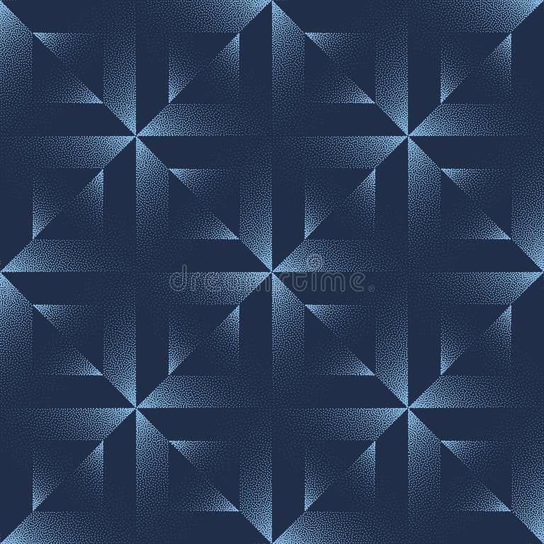 Classic Geometric Posh Seamless Pattern Trend Vector Blue Abstract ...