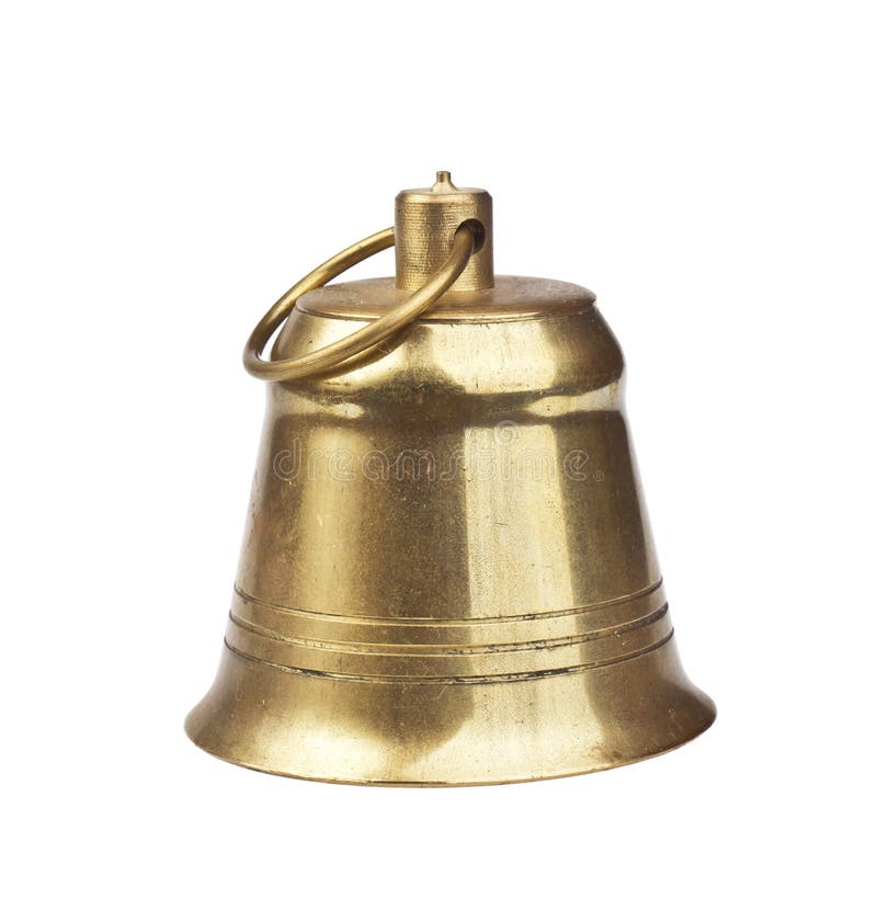 Classic Gold Bell on a White Stock Photo - Image of background, golden ...