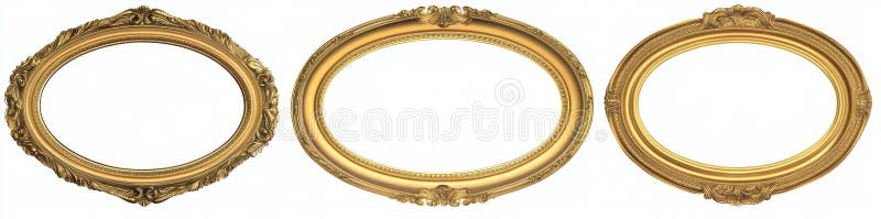 A Classic Gold Frame Stock Element Set Against a Transparent Backdrop ...