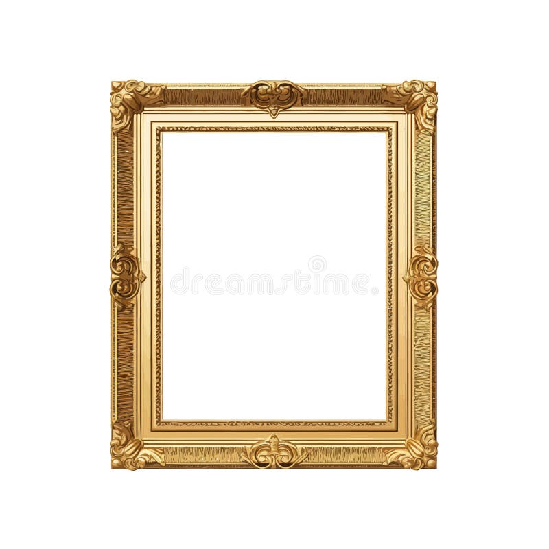 Classic Gold Photo Frame Flat. Vector Illustration Design Stock ...
