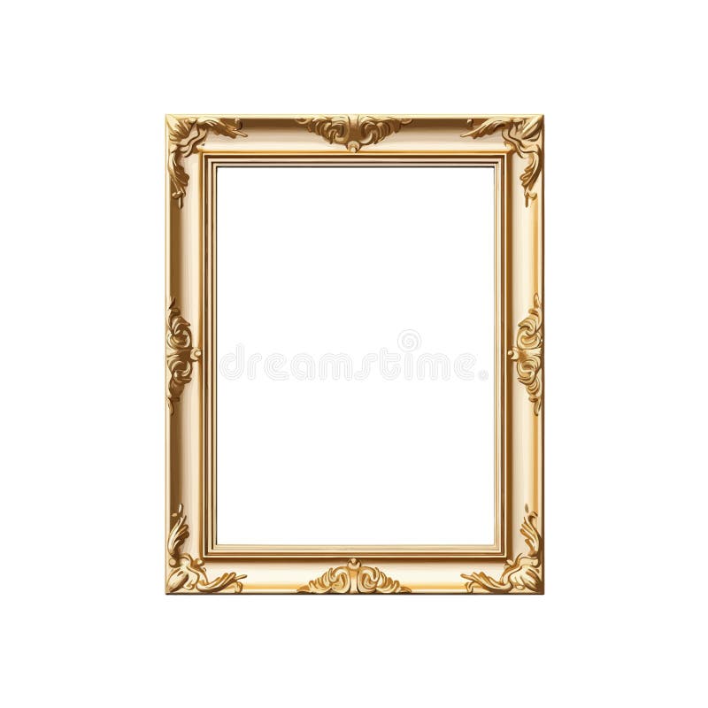 Classic Gold Photo Frame Flat. Vector Illustration Design Stock ...