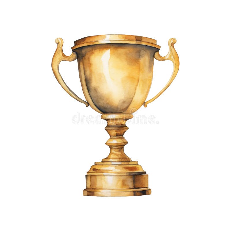 Classic Gold Trophy with Two Handles Stock Photo - Illustration of ...