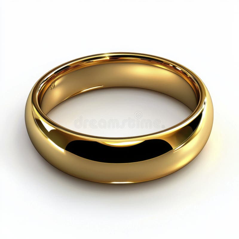 Classic Gold Wedding Band Close Up View Stock Illustration ...