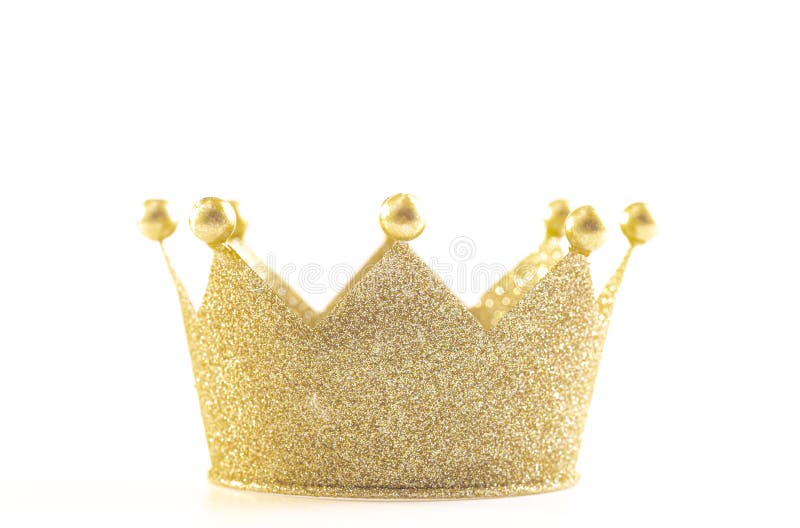 Classic Golden Crown on a White Background Stock Photo - Image of ...
