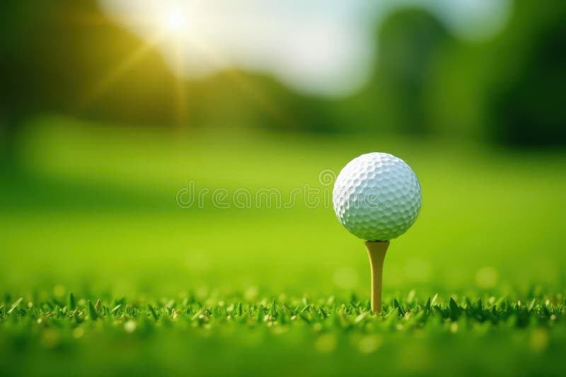 Classic Golf Wood, Ball, and Tee Ready for Swing , Activity, Object ...