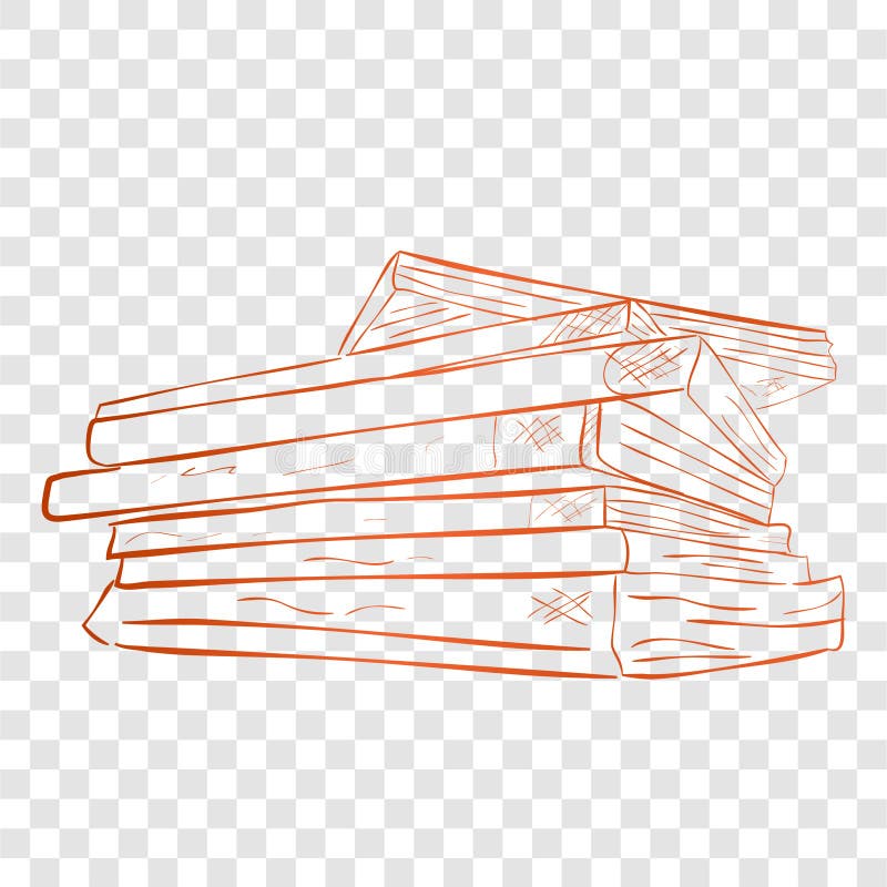 Classic Gradient Brown Hand Draw Sketch Stack of Book, Low Angle ...