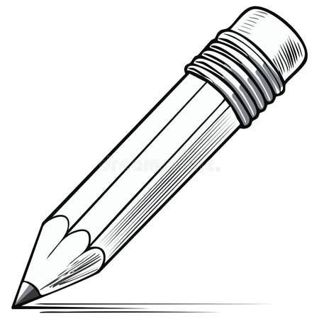 Classic Graphite Pencil with a Sharp Tip and Eraser Drawing a Line, a ...