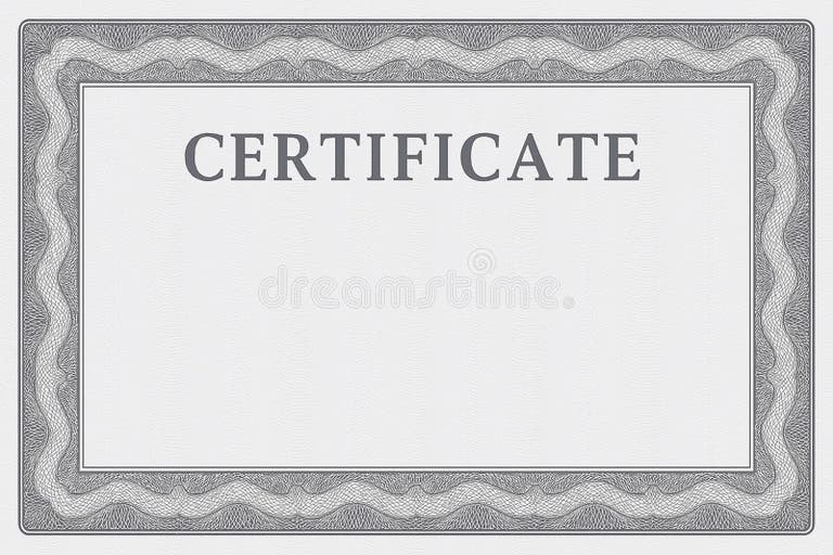 Classic Gray Certificate Template with Wavy Border Frame Stock ...