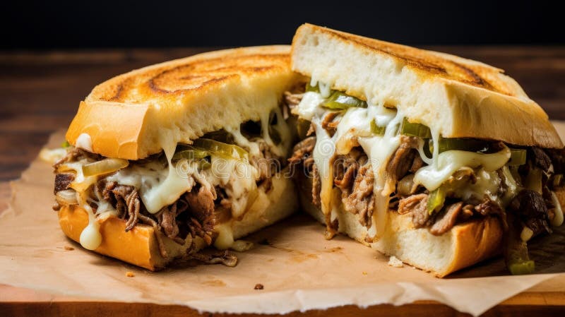 Classic and Greasy Philly Cheesesteak Sandwich Stock Illustration ...