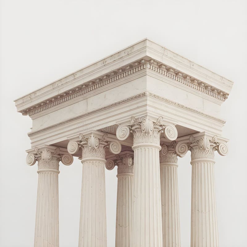 Classic Greek Architecture Columns and Cornice White Marble Design ...