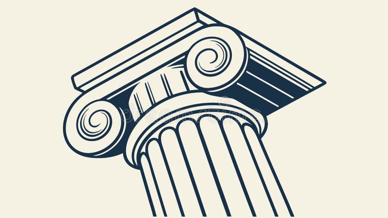 Classic Greek Ionic Column Capital Sketch Vector Graphic, Vector Design ...