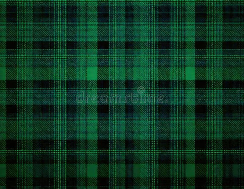 Classic Green and Black Tartan Fabric Pattern Design Stock Illustration ...