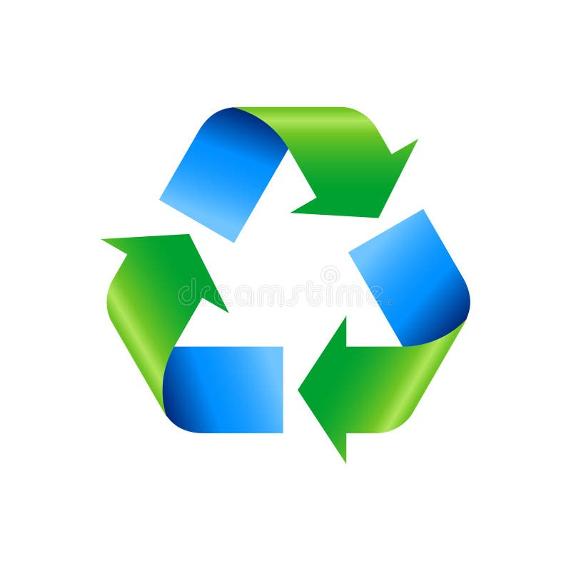 Classic Green Blue Triangle Recycle Logo Symbol Stock Vector ...