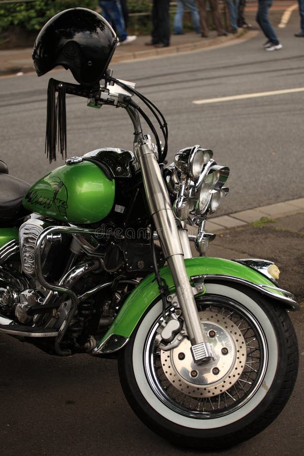 Classic Green Harley editorial stock photo. Image of germany - 20305768