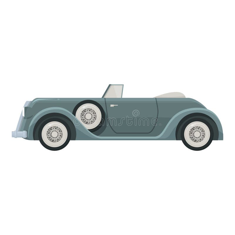 Classic Grey Convertible Car from Profile View Stock Vector ...