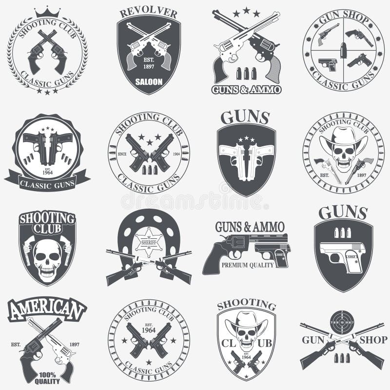 Classic Guns emblem stock vector. Illustration of oldfashioned - 58491145