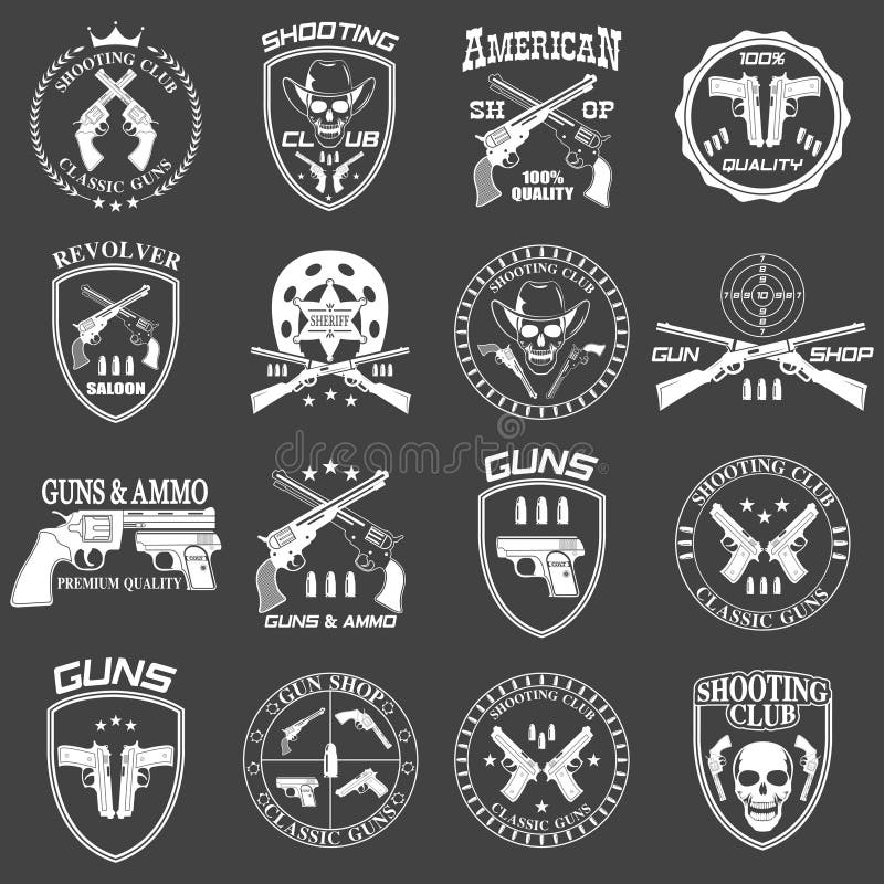 Classic Guns emblem stock vector. Illustration of military - 70769056