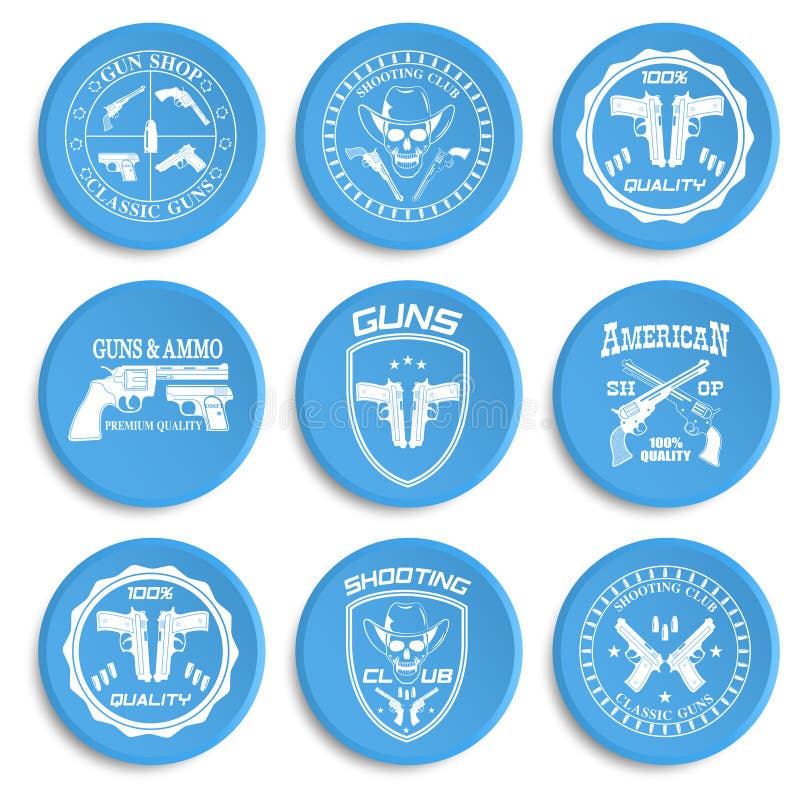 Classic Guns Emblem with Pistols Stock Vector - Illustration of control ...