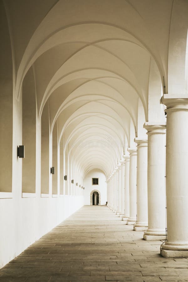 Columns hallway stock image. Image of light, classic - 14292237