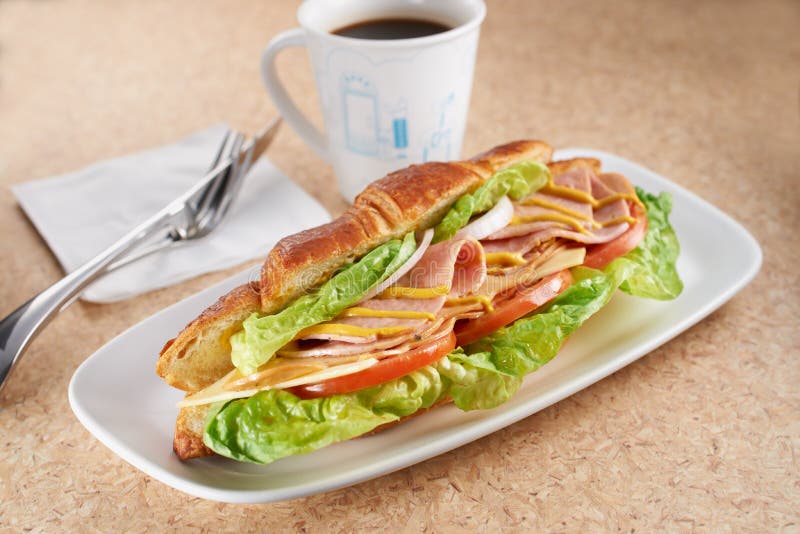 Classic Ham Sandwich stock photo. Image of healthy, bread - 84776038