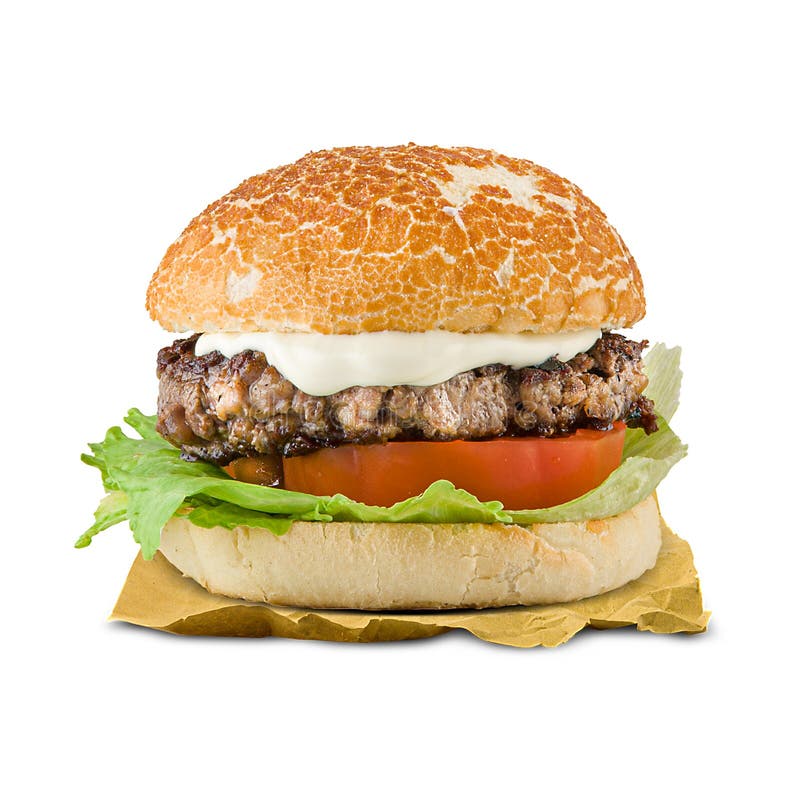 Classic Hamburger isolated stock image. Image of hamburger - 267766701