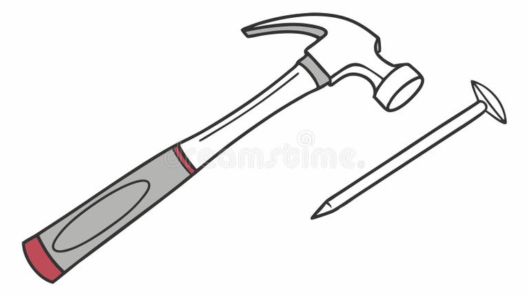 Classic Hammer and Nail for Construction Work, Vector Design Generative ...