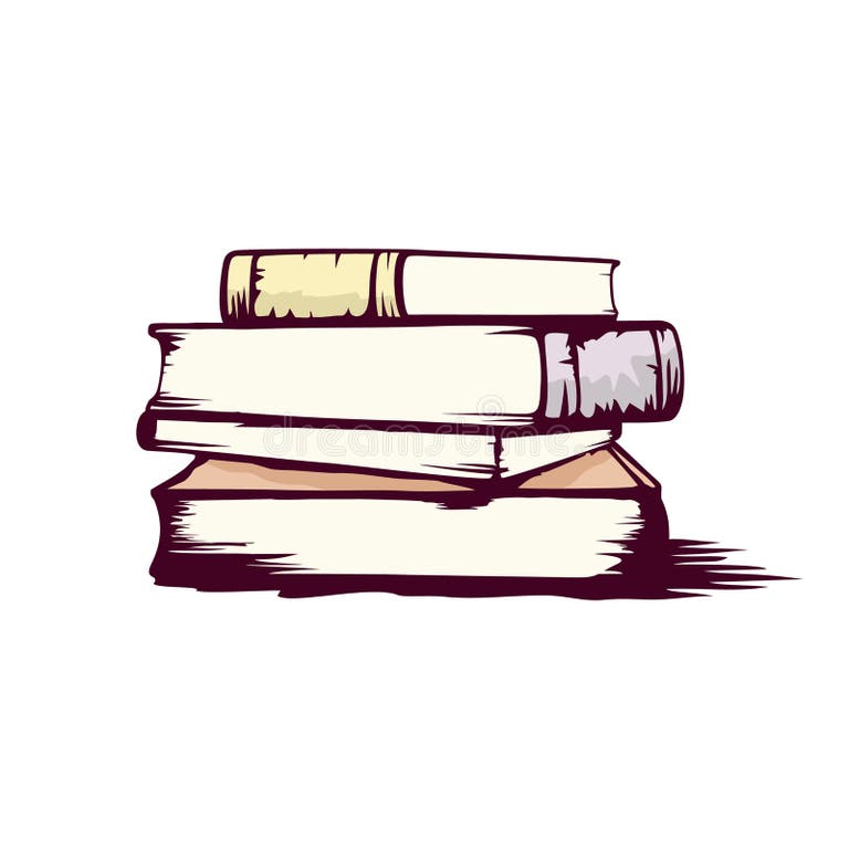 Classic Hand Drawing Book Illustration Stock Vector - Illustration of ...