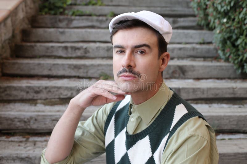 Classic Handsome Man with a Mustache Stock Photo - Image of 1980s ...