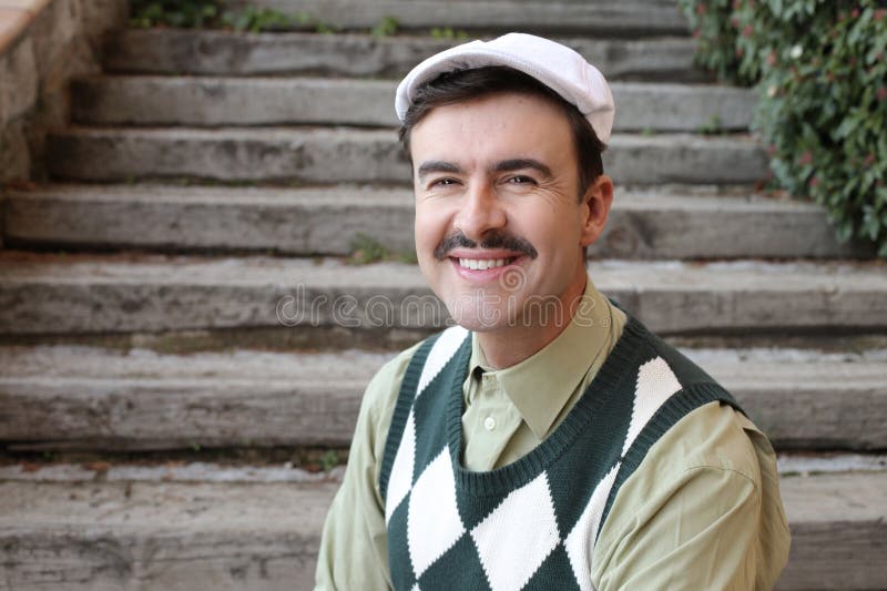 Classic Handsome Man with a Mustache Stock Photo - Image of adult ...